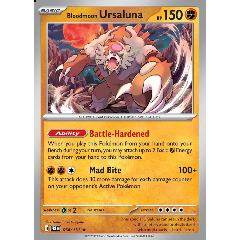 Bloodmoon Ursaluna - 054/131 PRE Master Ball Holo – Card Goblin